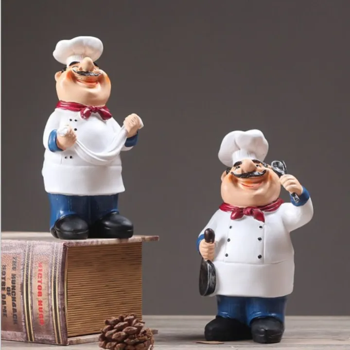 DIY Accessories Handicraft Rustic Bakery Chef Resin Statue Simulated ...