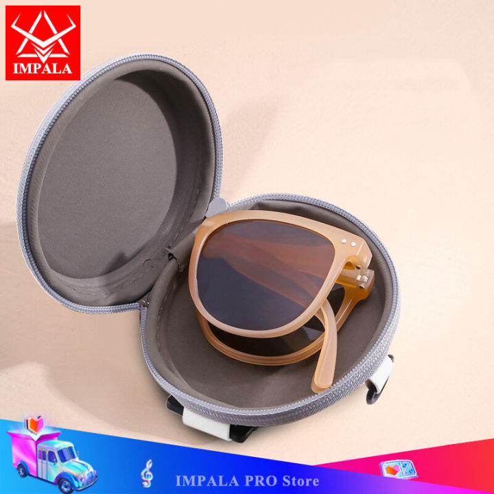 IMPALA QT1645Y Fashion Foldable Sunglasses for Women Korean Style Travel Shopping Portable ...