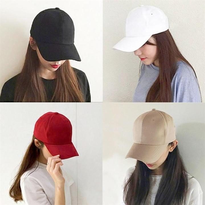 Leisure Sun visor cap Trendy Adjustable Cotton Baseball cap Solid color Outdoor hat for Summer ...