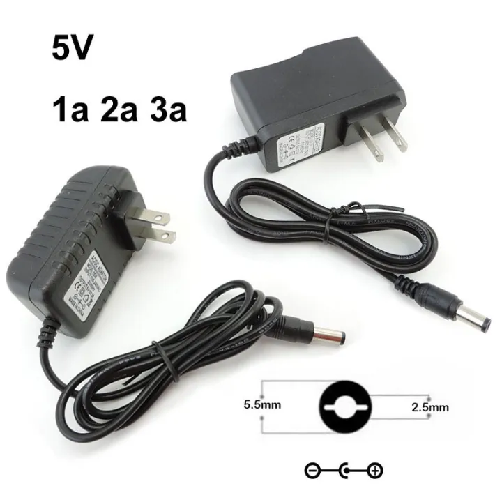 AC 110V 240V to DC 5V 1A 2A 3A 5.5x2.5mm Power Supply Adapter Charger ...