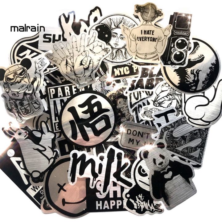 Mal 50Pcs Stylish Stickers Car Motorcycle Skateboard Laptop Luggage ...