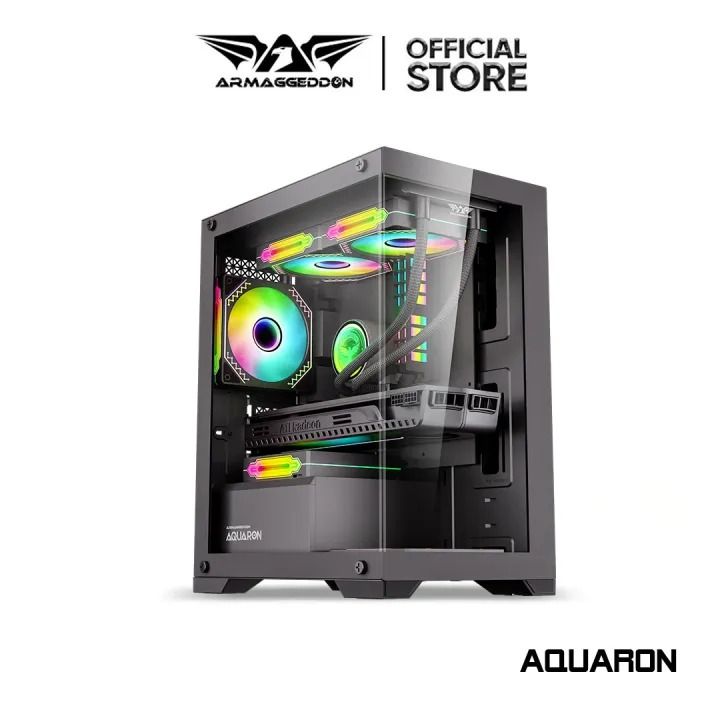 ARMAGGEDDON AQUARON MATX TRANSPARENT VIEW GAMING CASING CHASSIC PC CASE ...