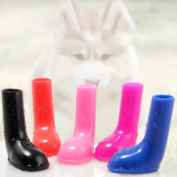 Pet Dog Cats Rain Pet Boots Rubber Portable Anti Slip Waterproof Pet ...