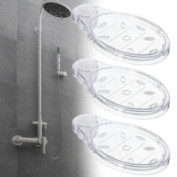 Transparent Drain Holder Shower Rod Soap Dish Lifting Rod Soap Rack ...