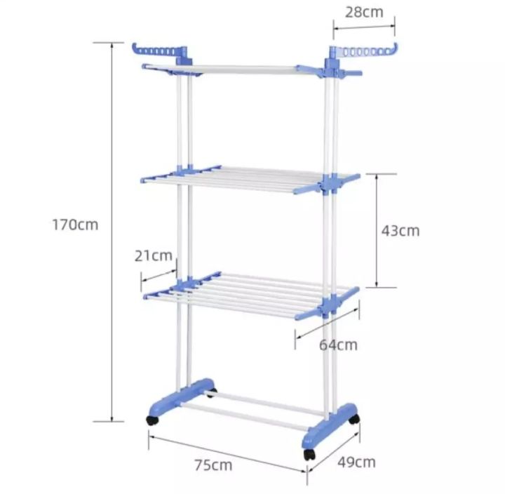 Laundry Clothes Drying Rack With Hanger – Foldable Stainless Steel ...