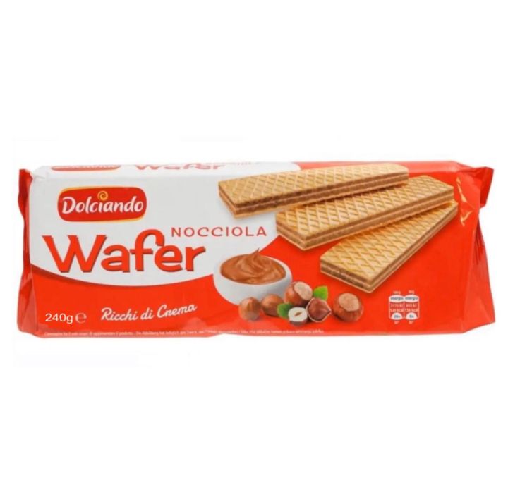 Wafer Filled With Hazelnut Dolciando 240g (5x48g packs) Made in Italy ...