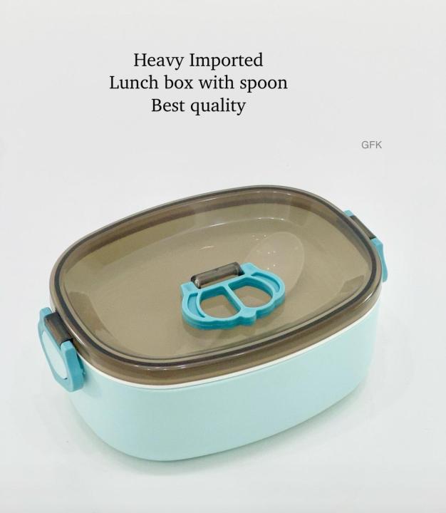 Lunch Box 2 Compartment Tiffin Box with Spoon Heavy & Good Quality Air ...