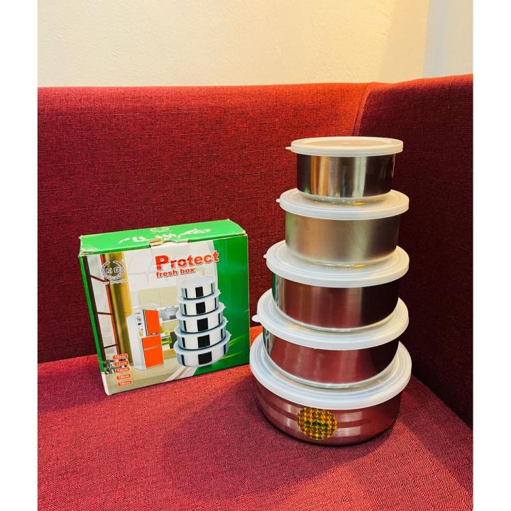Stainless steel protect fresh box (5 pieces) | Daraz.lk