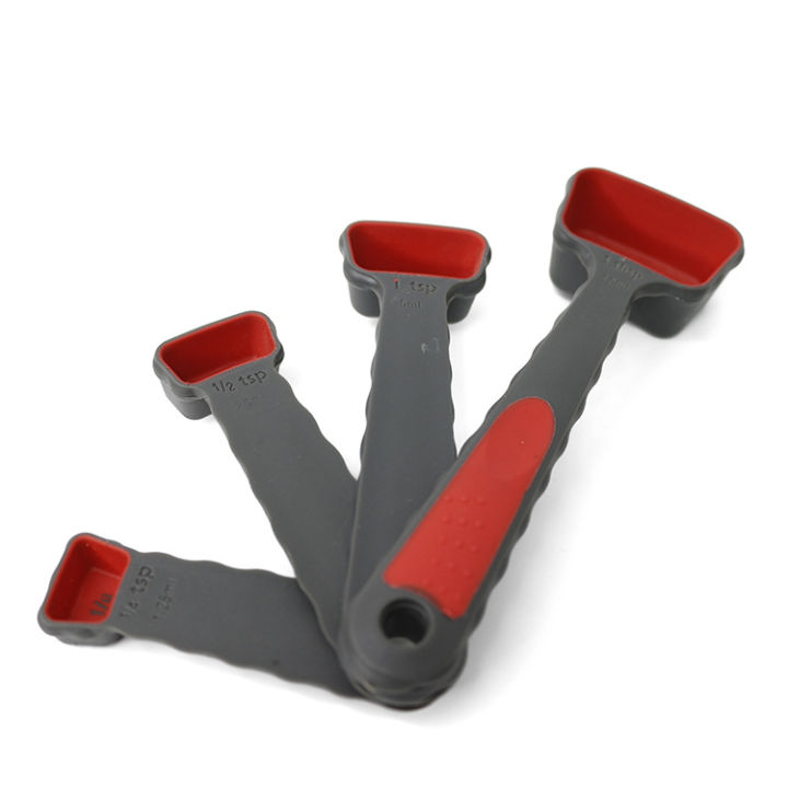 【41702198】4pcs/Set Silicone Measuring Cups Folding Measuring Spoons ...