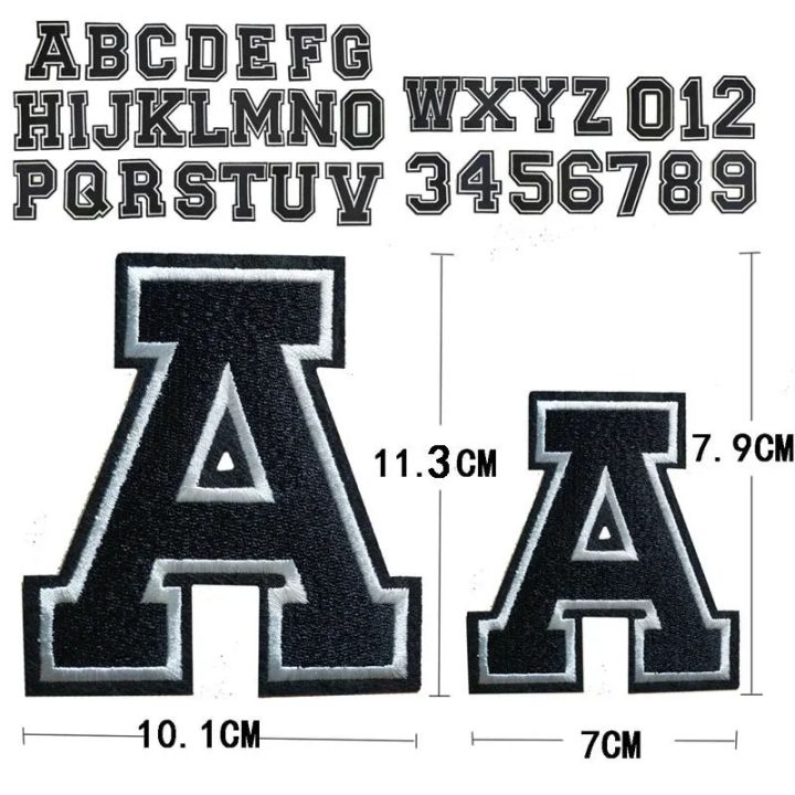Reading Writing11.3cm Full Embroidered Letters Iron On Patch Jersey ...