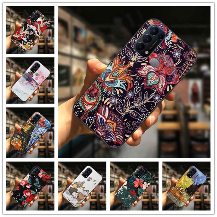 For OPPO Reno 5A 3A Case 3D Retro Emboss Silicone Relief Black Covers ...