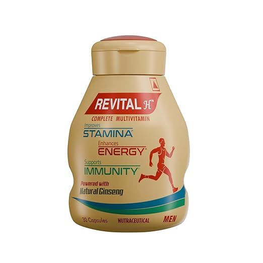Revital H Multivitamin For Men (30 Capsules) With Natural Ginseng, Zinc, 10 Vitamins & 8 ...
