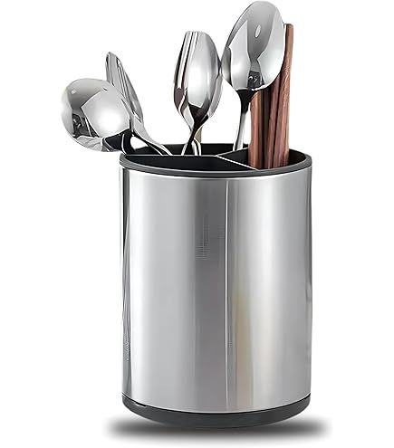 Stainless Steel Rotating Cutlery Bucket | Daraz.lk