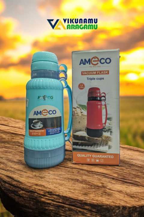 VACUUM FLASK bottle ( Triple Cups ) 3 Cups- Ameco | Daraz.lk