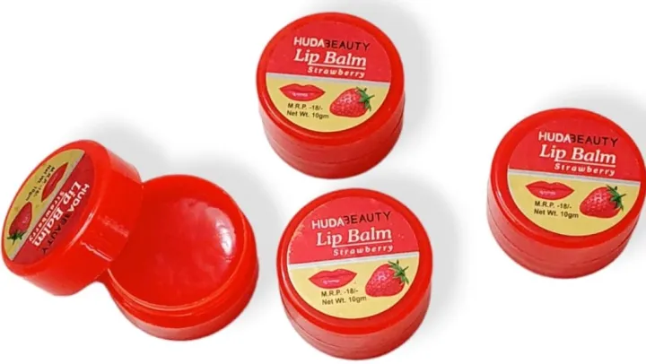 HUDA BEAUTY dryb Strawberry Lip Balm for Soft and Naturally Pink Lips ...