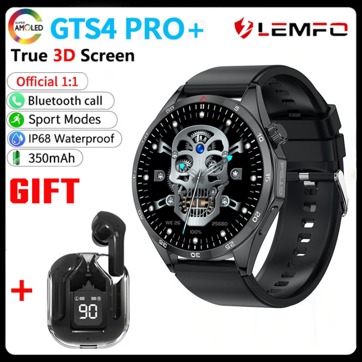 LEMFO GT4 PRO Smart Watch Men Watch 4 1.5 AMOLED HD Screen Bluetooth ...