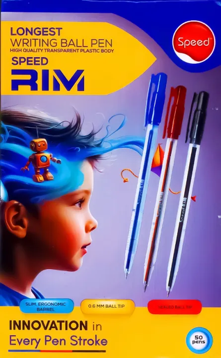 Speed RIM Longest Writing Ball Pen BLUE (50 Pens) | Daraz.lk