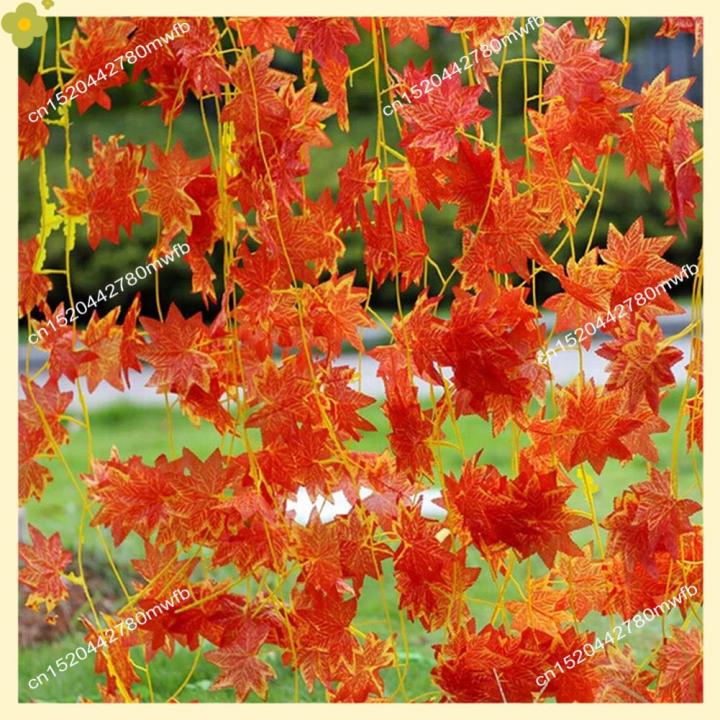LDHL 12 Strands Fall Maple Leaves Autumn Ivy Garland Artificial Maple ...