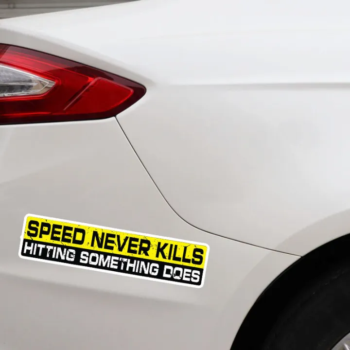 【Hottest Trends】2X 15CM*3CM SPEED NEVER KILLS HITTING SOMETHING DOES ...