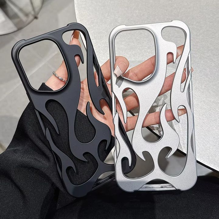 New Matte 3D Flame Pattern Breathable Phone Case For iPhone 16 15 14 Plus 13 12 11 Pro Max ...