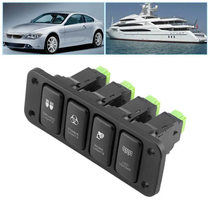 4 Switch Panel Driving Light Blu-ray Push Button for Toyota Hailax Cool ...