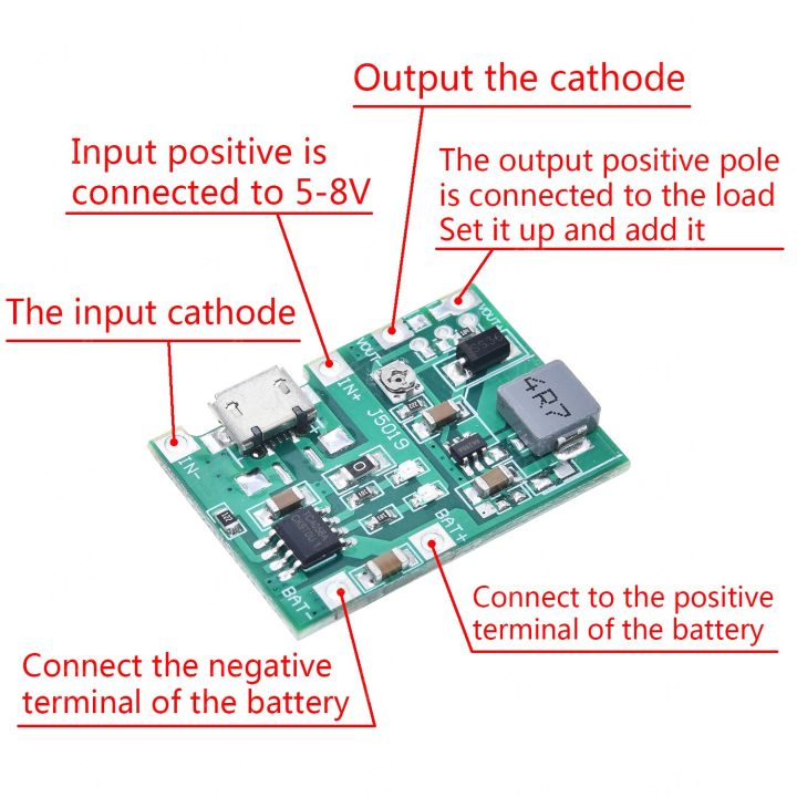 Lithium Li-ion 18650 3.7V 4.2V Battery Charger Board DC-DC Step Up ...