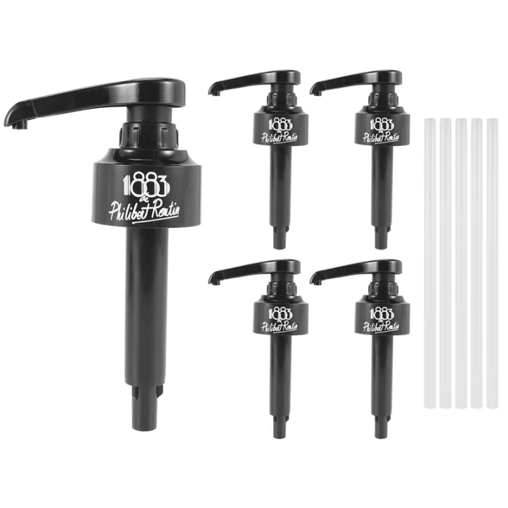 5 Pack Coffee Dispenser Syrup Pump Black Liquid Dispenser for Monin ...