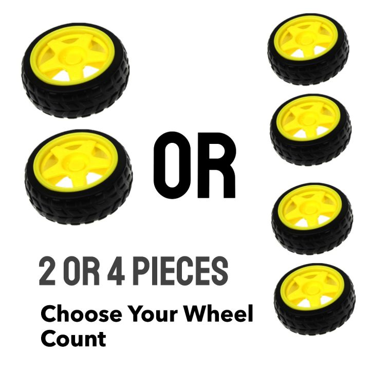 Smart Robot Car Tyres (Tires) 65mm Wheels For Arduino BO Gear Motor ...