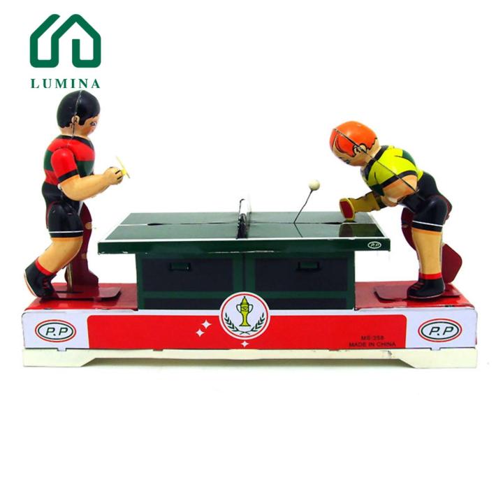 Lumina Wind Up Table Tennis Player Toy Vintage Tinplate Ping Player Toy ...
