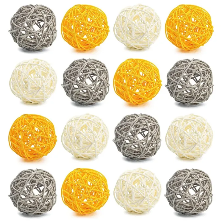 Decorative Balls for Bowl Centerpiece,16PCS Large Rattan Balls 2.8 Inch ...