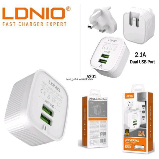 LDNIO A201 2.4A Dual Usb Ports Fast Charge with Micro Cable | Daraz.lk