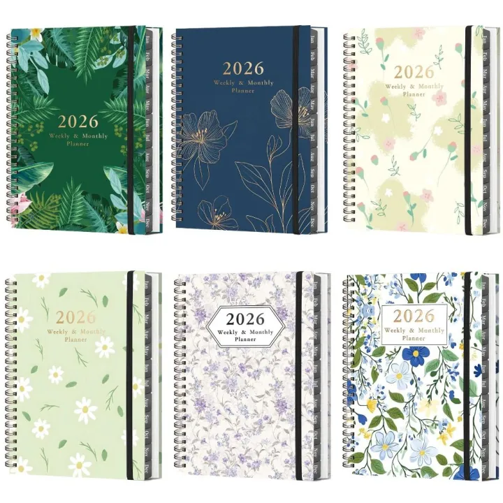 Plan Schedule Index Tags 2026 Planner Notebook A5 Size Spiral Binding ...