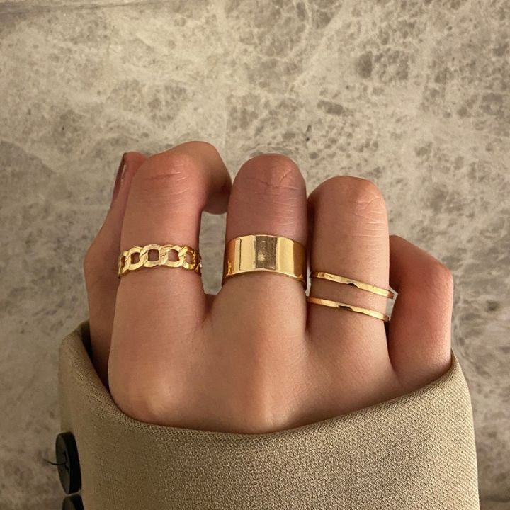 4pcs Women's Alloy Rings Personalized Fashion Women's Gold Rings 52619 ...