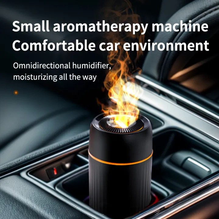 Car Humidifier Quiet Aromatherapy Diffuser with Flame for Home Car Air ...