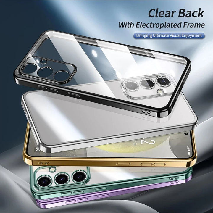 Luxury Plating Clear Case For Samsung Galaxy S24 Ultra S23 Plus S22 S21 ...