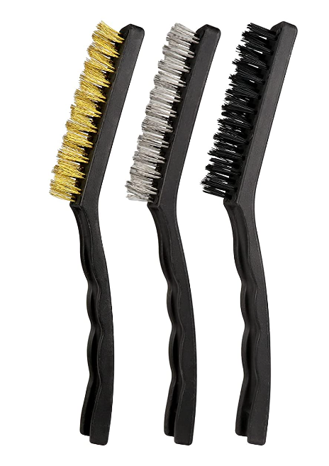 3Pcs Large Wire Brush Set Nylon Brass Stainless Steel Bristles Wire ...