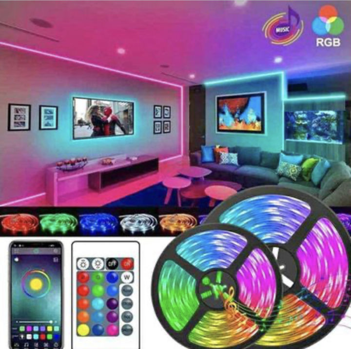 RGB LED Flexible Light Strip Lamp - 5M Remot Control System 300 LED ...