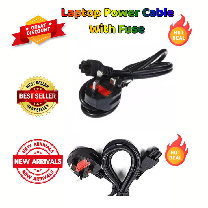 Laptop Power Cable Laptop Power Code 3 Pin Fused 1 M | Daraz.lk