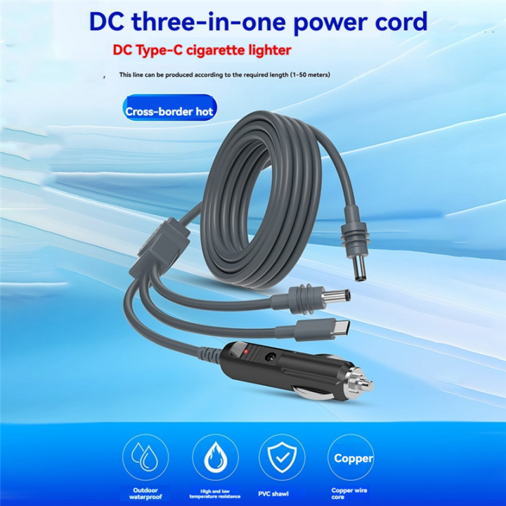 3-in-1 Multifunctional Power Cable for Mini Type-C/DC/Car Charger to DC ...