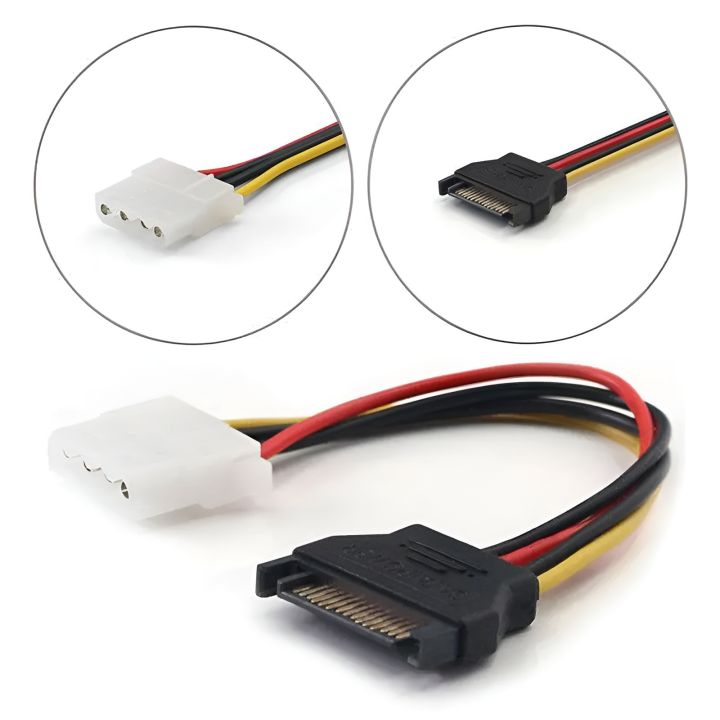 Serial ATA SATA Male To IDE Molex Female 4-PIN Power Cable Adapter ...