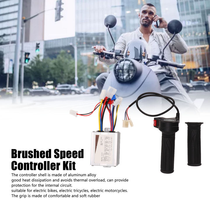 24V500W Aluminum Alloy Brushed Speed Controller Kit With 3 Speed ...