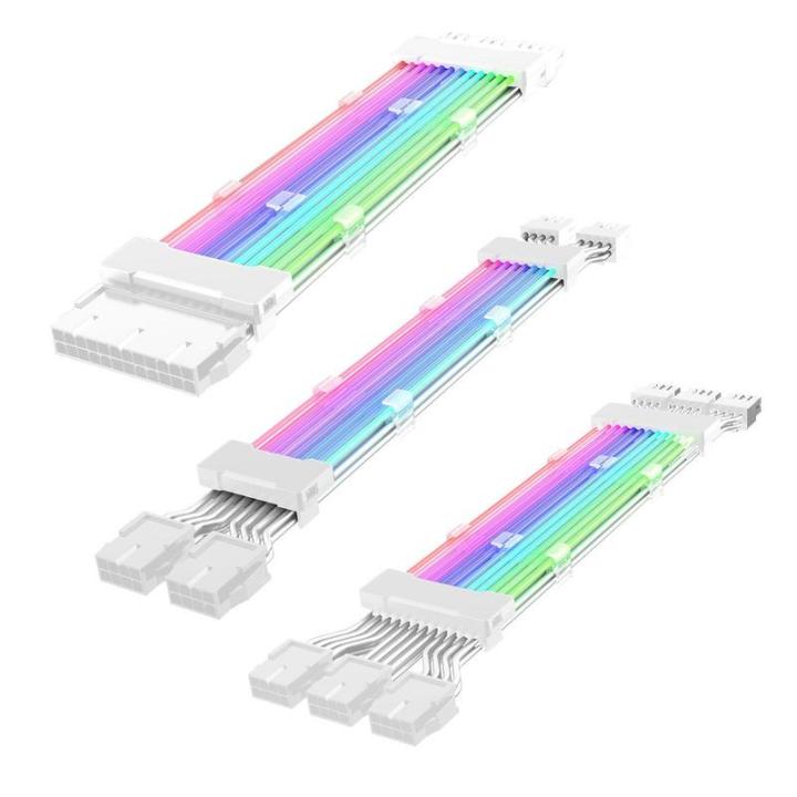 Computer Argb Sync Power Supply Extension Cable Kit Atx 24pin 8pin Rgb ...