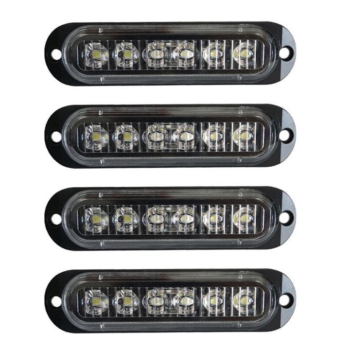 4Pcs 6LED Led Light Emergency Beacon Hazard Warning Light Flash Caution ...