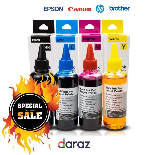 Universal Refill Bulk Ink Bottles Canon, Epson, Brother,HP (100ML ...