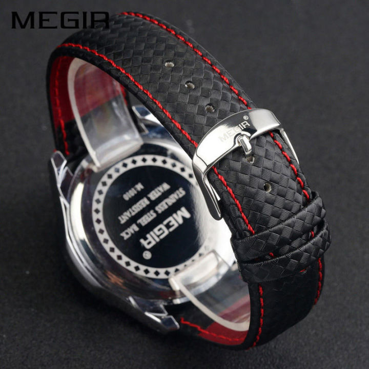 A piece of beauty gear MEGIR Men's Sports Watch Fake Three Eyes Men's ...