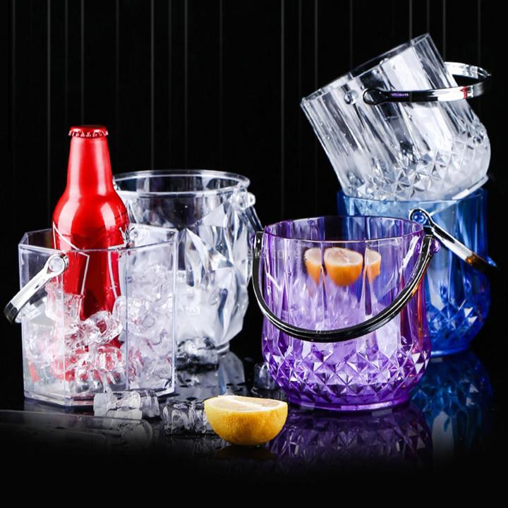 Transparent Portable Ice Bucket Plastic Ice Clamp Ice Container Ice ...