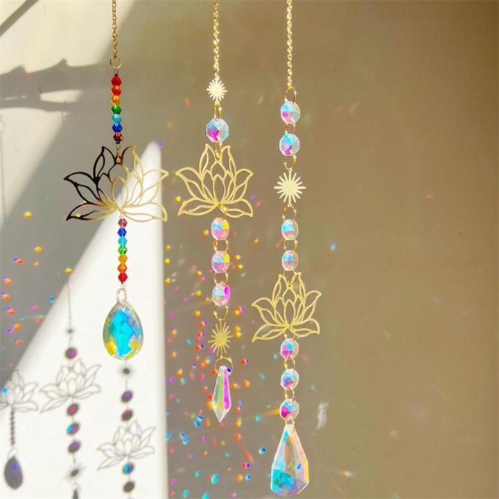 Multi-Color Sun Catcher Unique Handmade Faceted Lotus Suncatcher ...