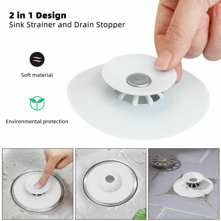 1 PCS Silicone Floor Drain Plug Cover Kitchen Bath Sink Water Stopper ...