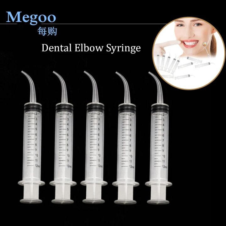 10/20Pcs Disposable Plastic Dental Elbow Irrigation Syringe Teeth ...