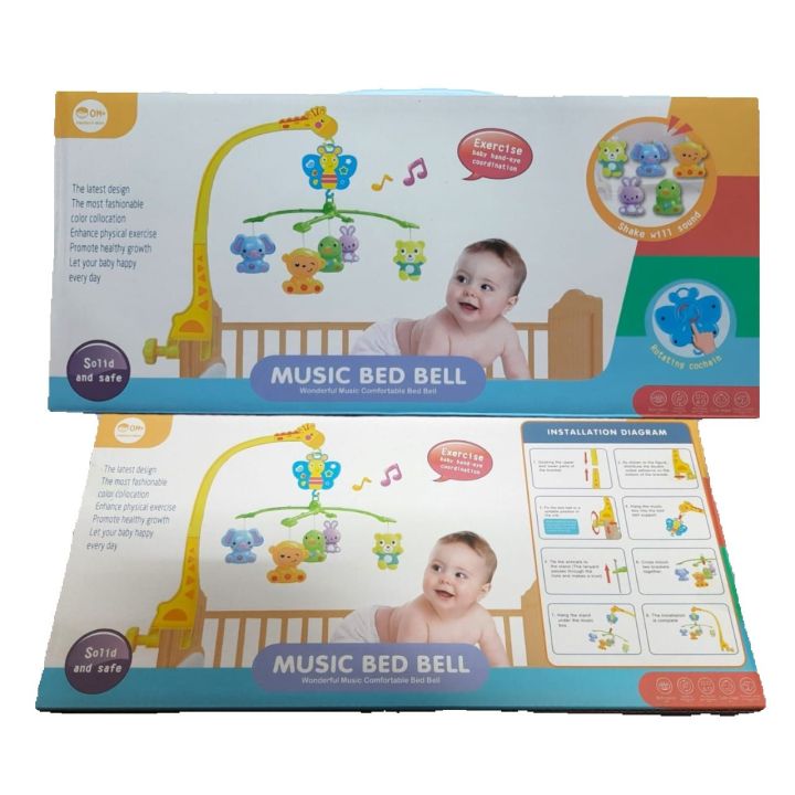 Baby Cot Mobile With Cot Fixing Stand And Music Marry Go Round Rattle ...